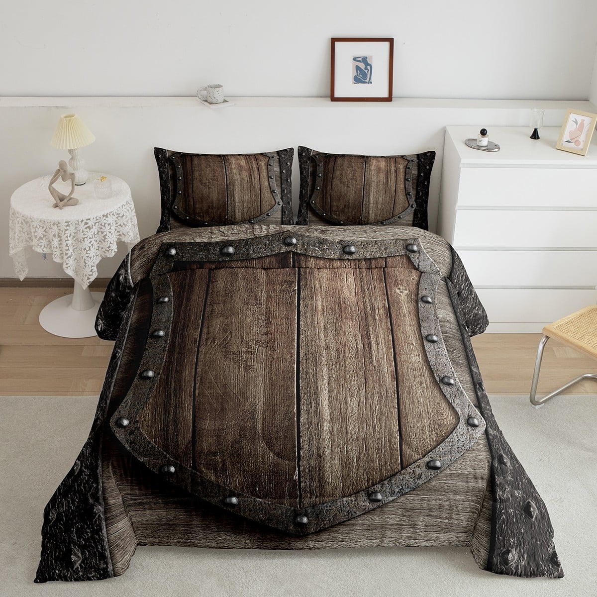 YST Old Barn Door Comforter Set Full Size Bedding Set Rustic Farmhouse ...