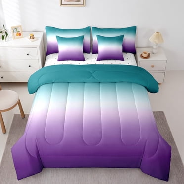 YST Rainbow Comforter Set, Colorful Abstract Bedding Geometric Pattern ...