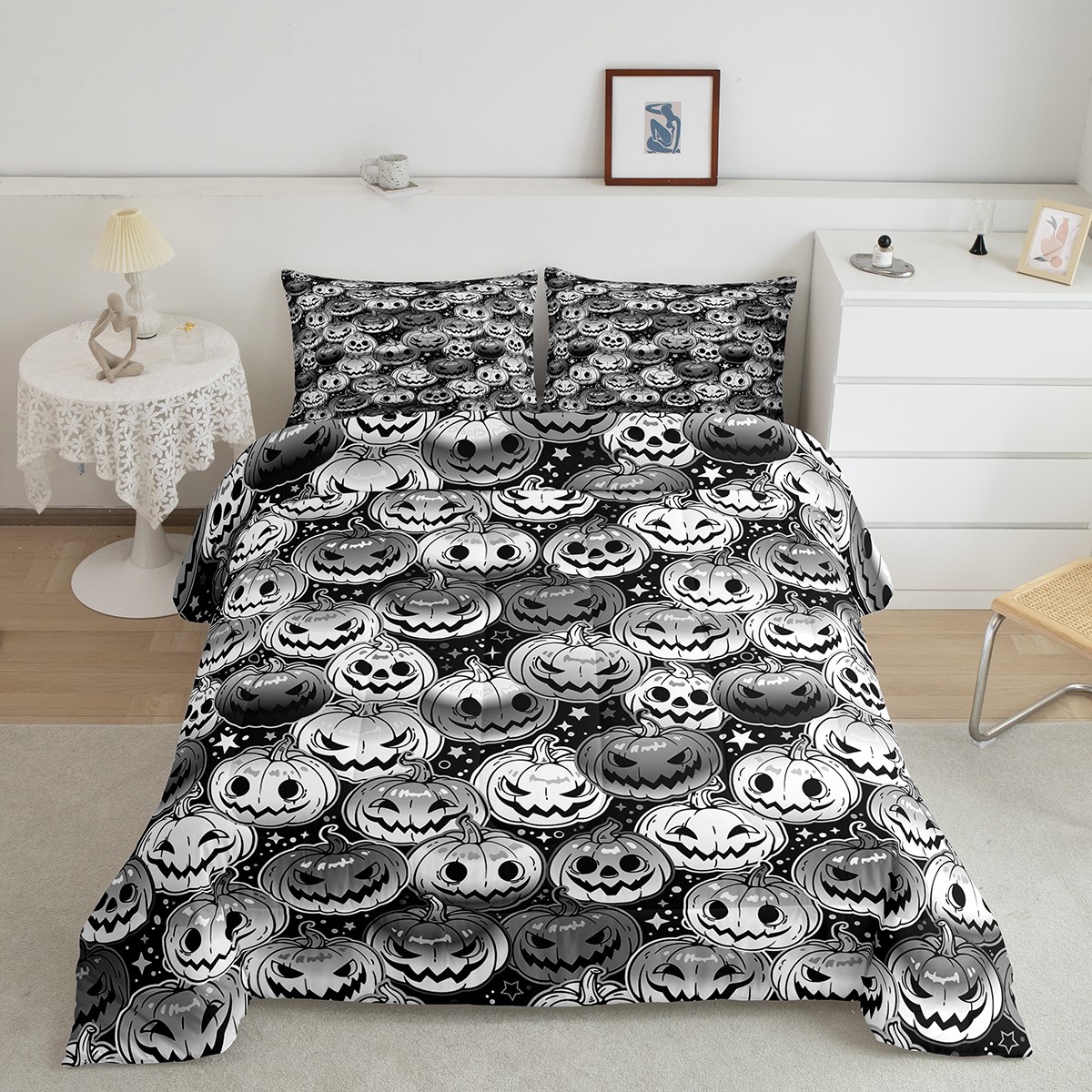 Erosebridal Ombre Pumpkin Bedding Set Full Happy Halloween Theme ...