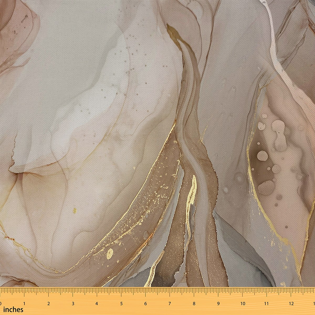 Erosebridal Orange Brown Marble Decorative Fabric,Abstract Marbling ...