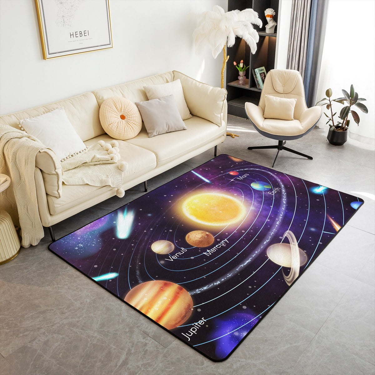 Erosebridal Outer Space Carpet Starry Sky Galaxy Rug 5x7 Planet Space ...