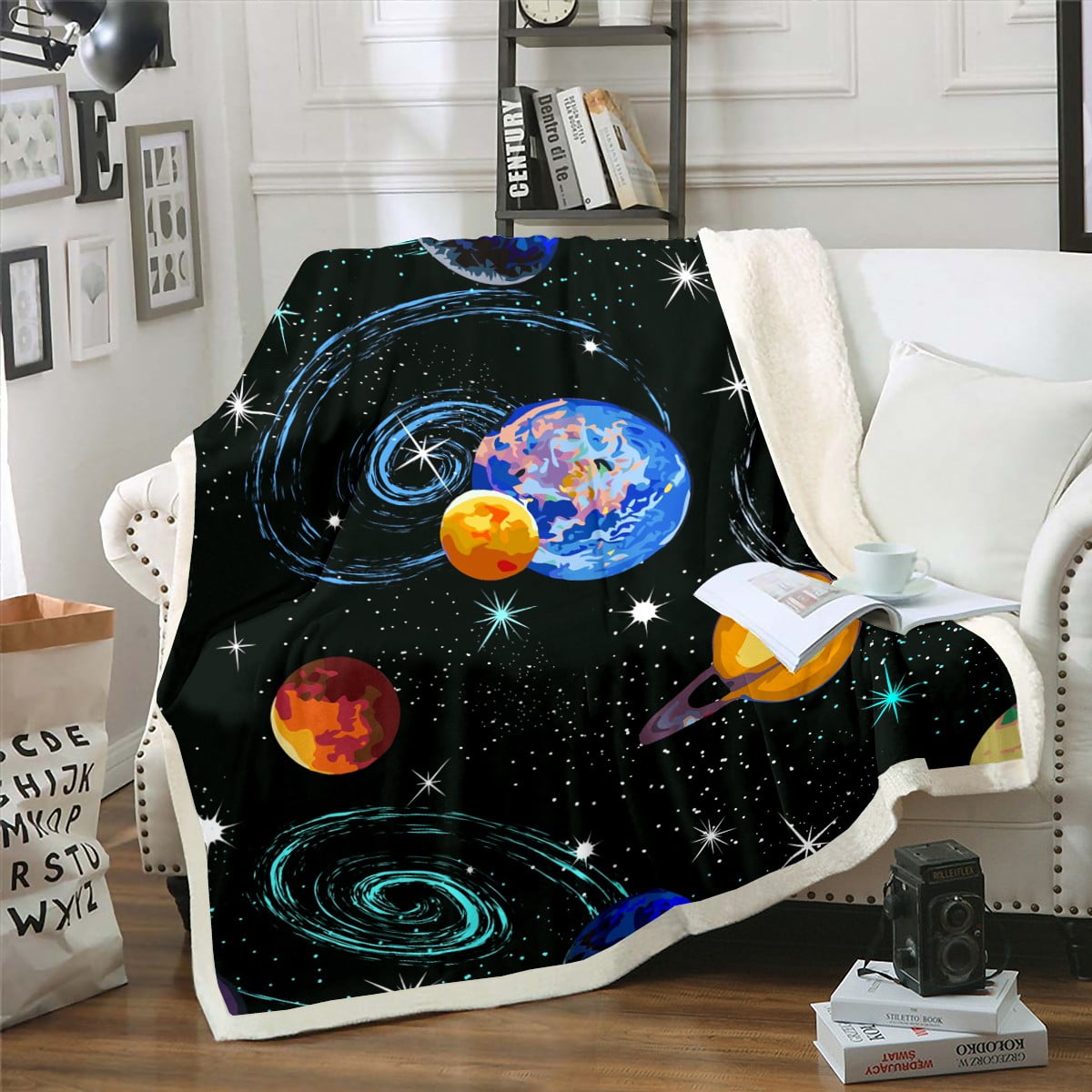 YST Outer Space Throw Blanket Sets for Boys Girls Universe Decor ...