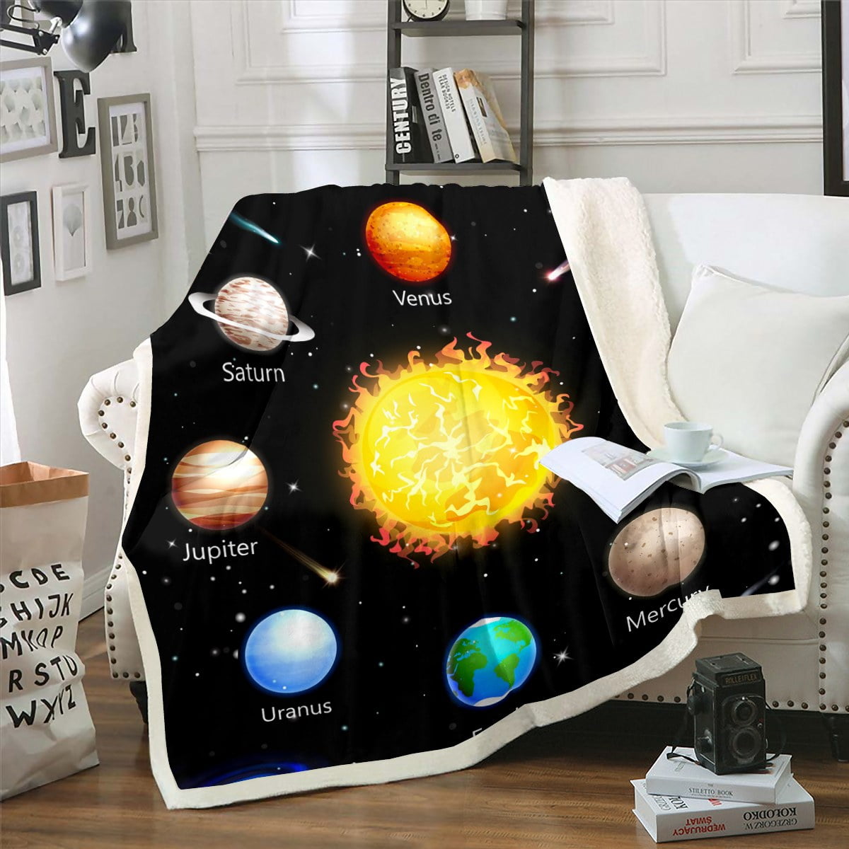 YST Outer Space Throw Blanket Solar System Baby Size Blanket Gifts for ...
