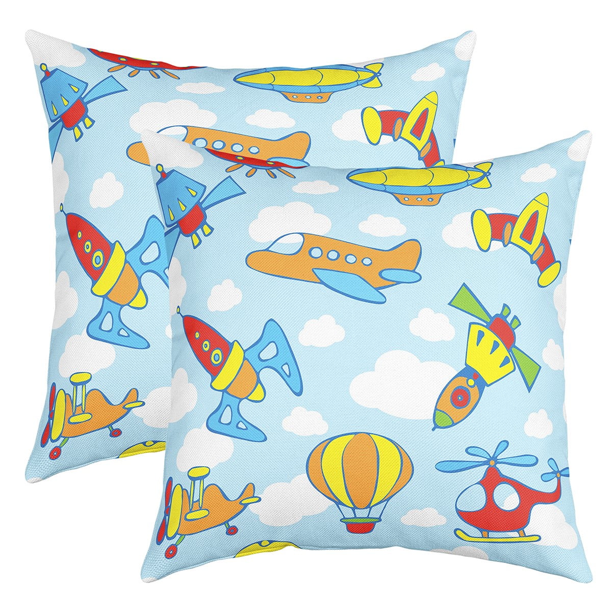 YST Pack of 2 Airplane Throw Pillow Covers 20x20 Inch,Kids Aircraft ...