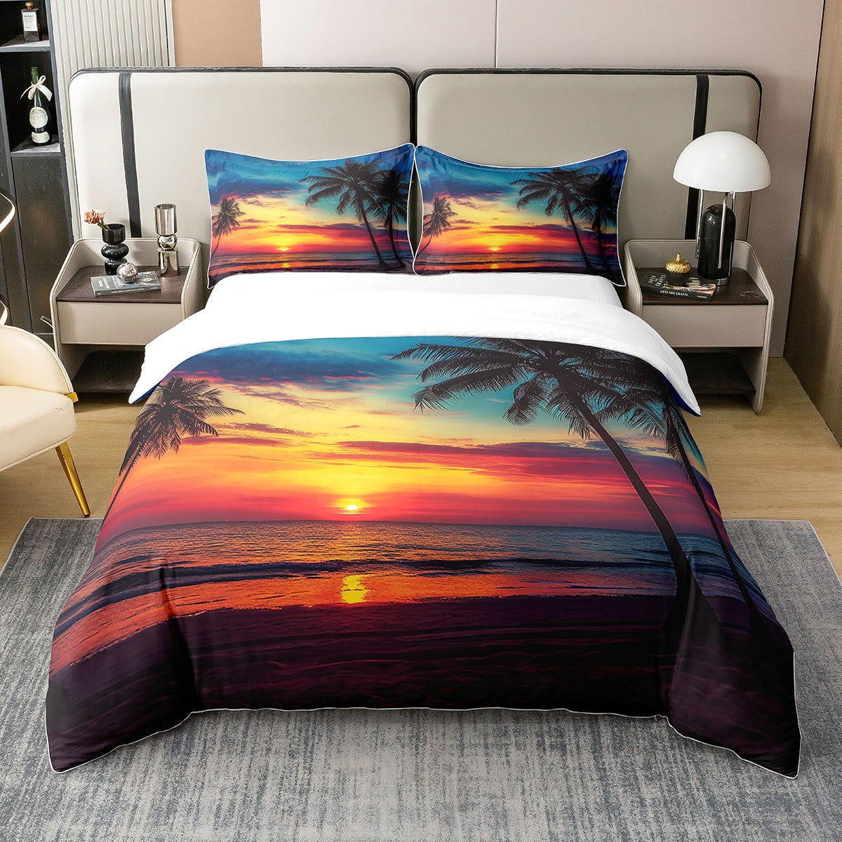 Erosebridal Palm Leaf 100% Natural Cotton Bedspread Twin Size, Ocean ...