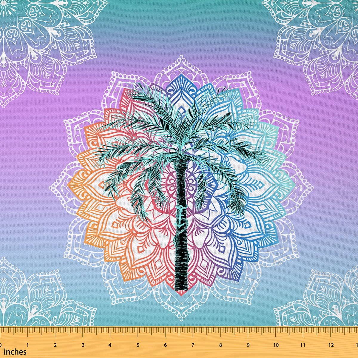 YST Palm Tree Fabric By The Yard, Boho Flower Upholstery Fabric ...