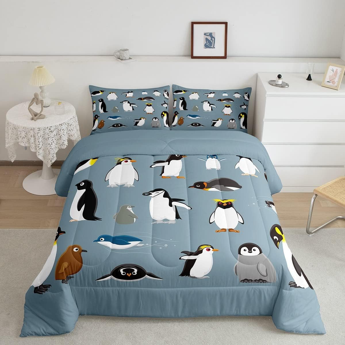 YST Penguins Bedding Set for Boys Young,Antarctica Animals Wildlife ...