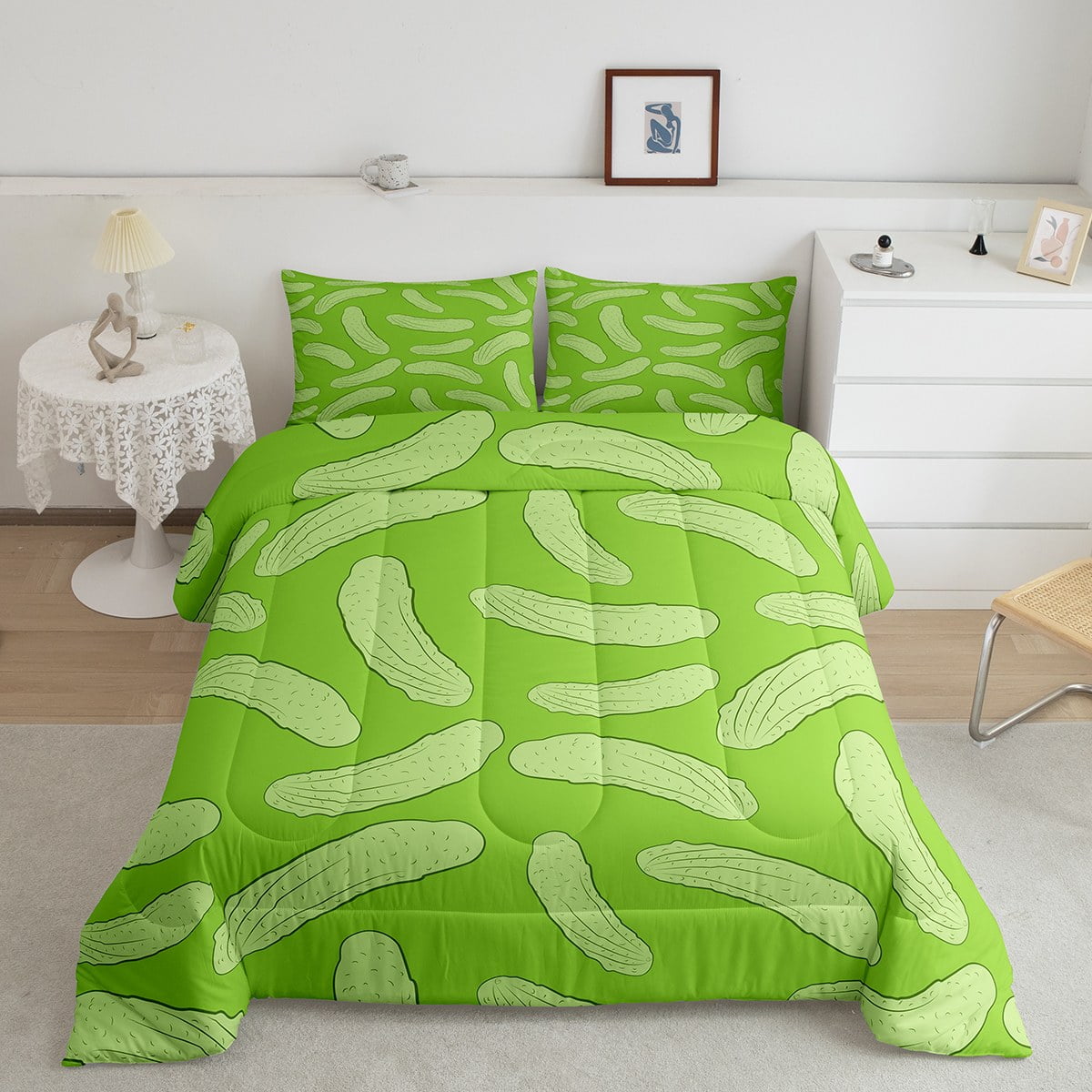 Erosebridal Pickle Baby Bedding Cute Cucumbers Comforter Set Green ...