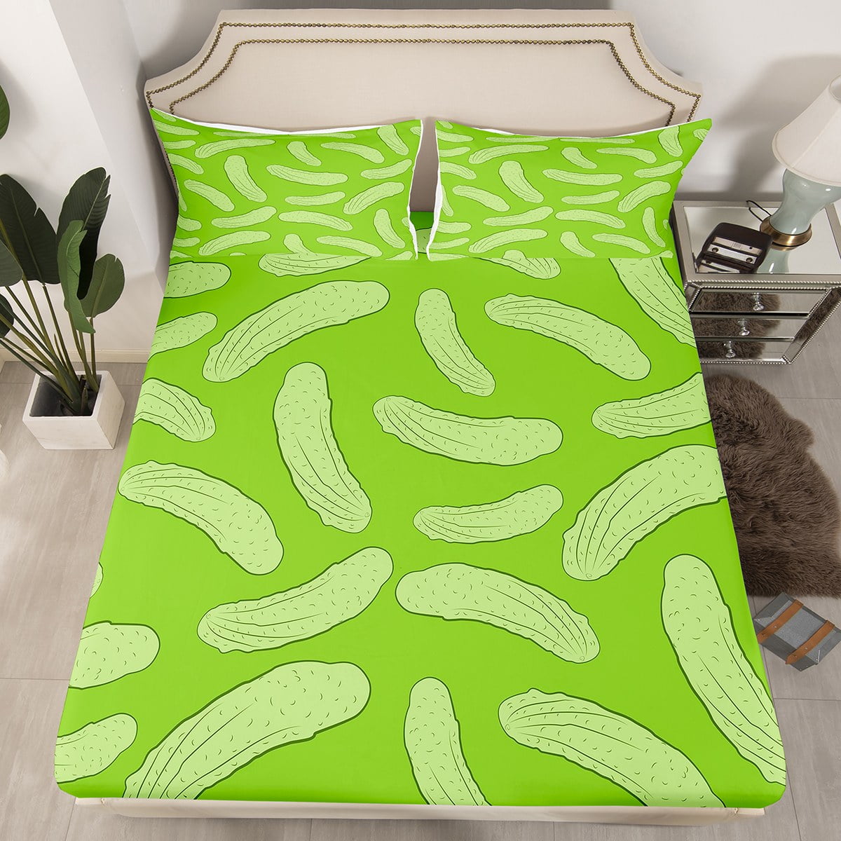 Erosebridal Pickle Baby Bedding Set Cute Cucumbers Fitted Sheet Green ...
