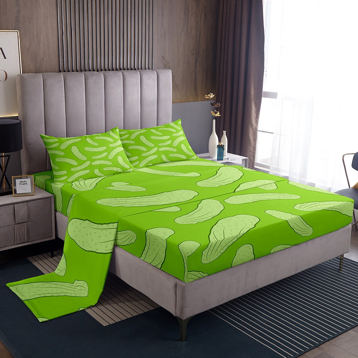 YST Pickle Baby Sheets Cute Cucumbers Sheet Set Green Vegetable Theme ...