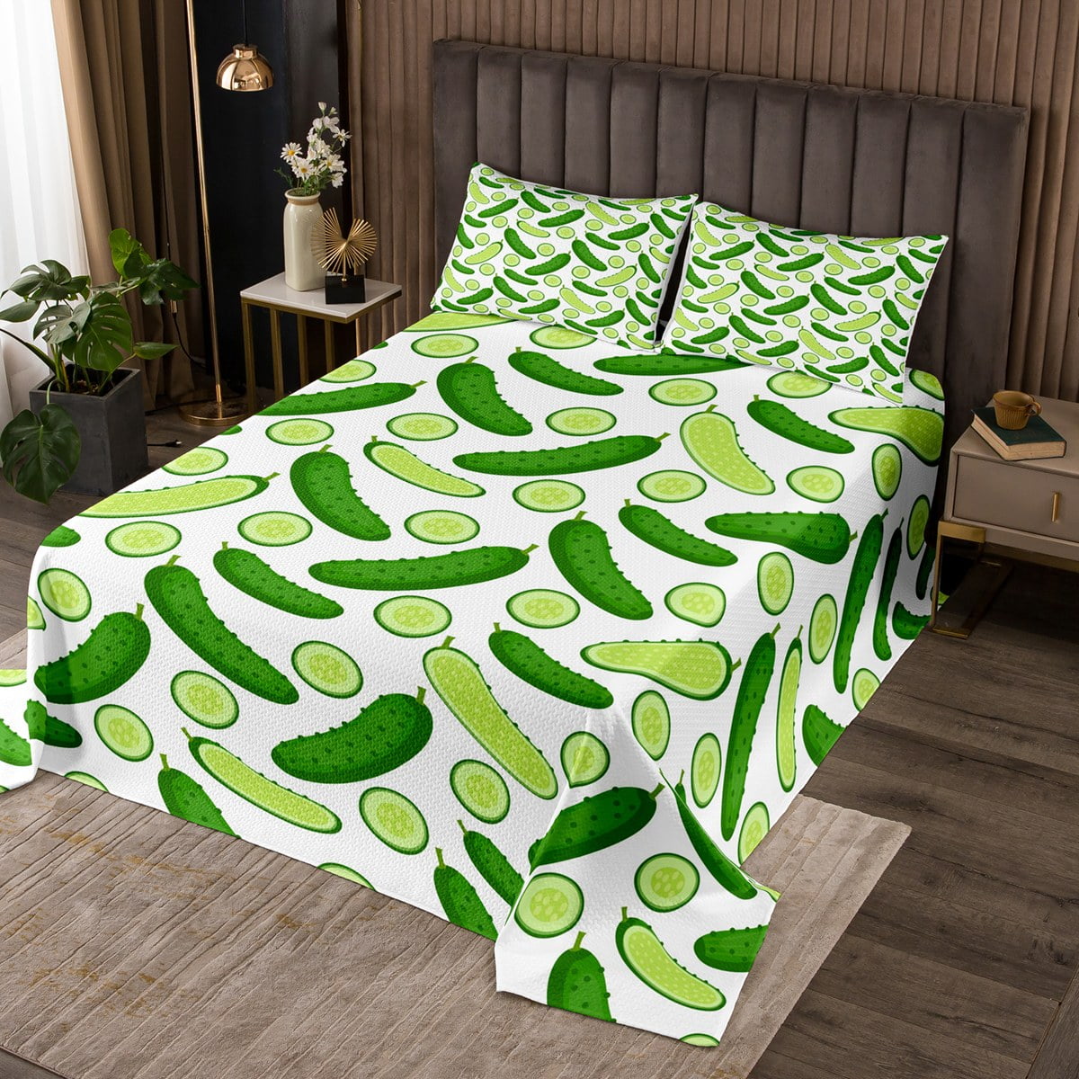 YST Pickle Bedspread Set Cute Cucumbers Quilt Set Bedroom Decor ...