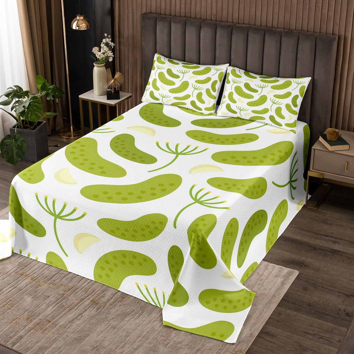 YST Pickle Bedspread Set King Size, Cartoon Vegetable Printed Coverlet ...