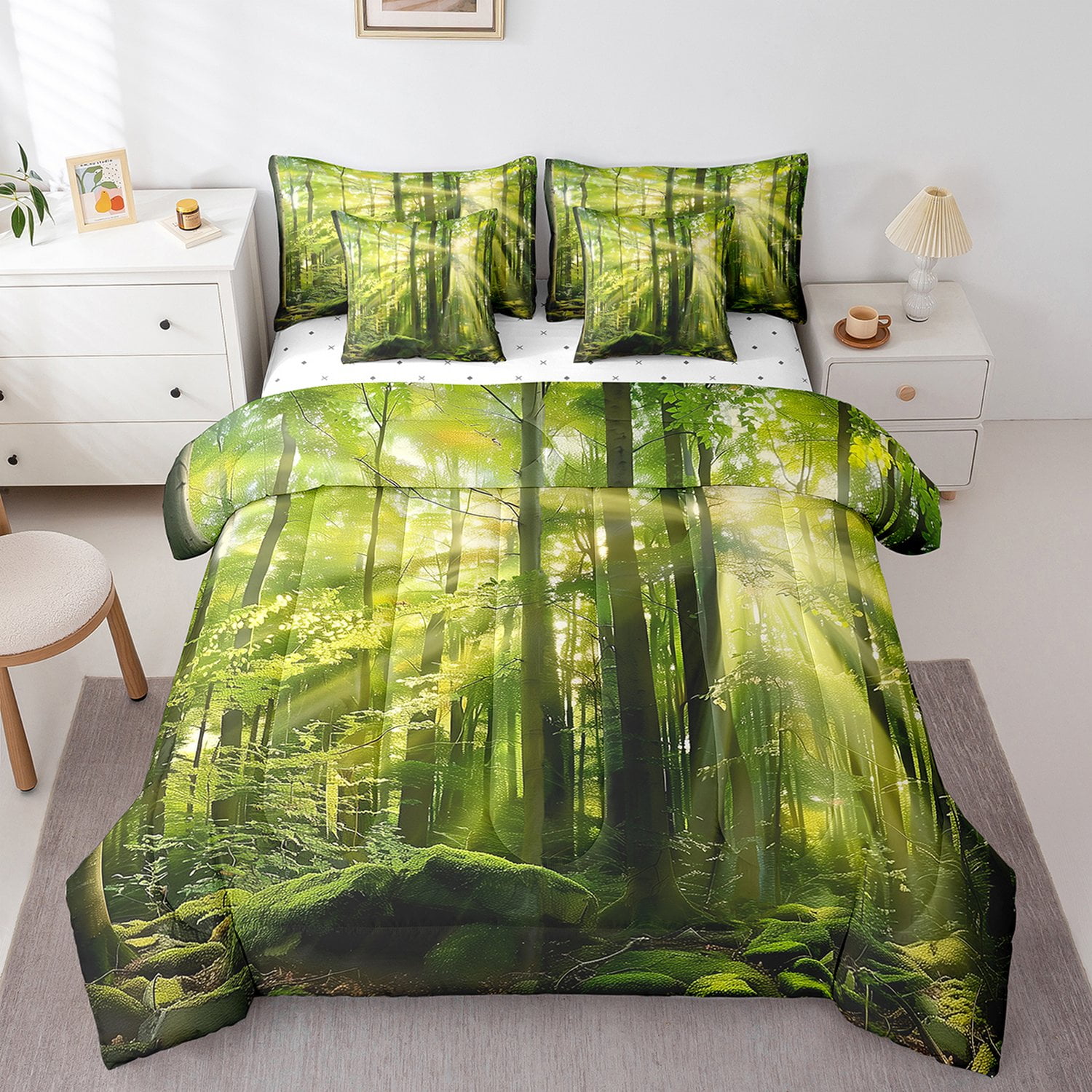 Pineforest Bed in a Bag 7pcs Nature Scenery Bedding Set Twin,Smoky ...