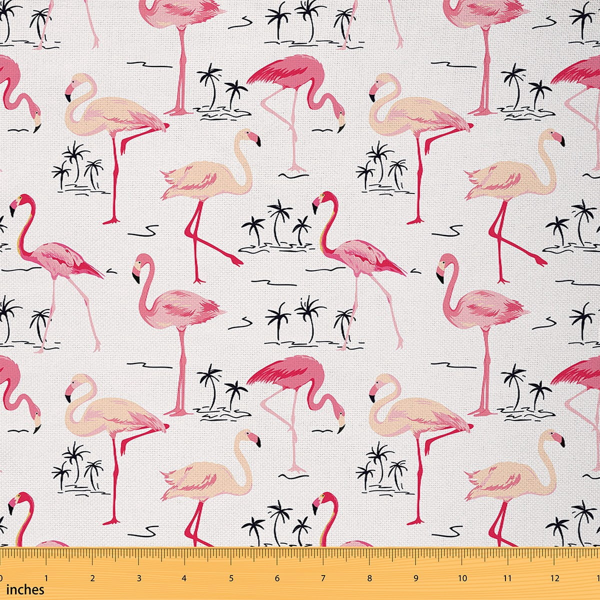 YST Pink Flamingo Fabric by The Yard,Tropical Palm Tree Upholstery ...