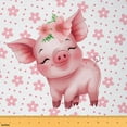 YST Pink Pig Fabric By The Yard Cartoon Animal Upholstery Fabric Cherry ...