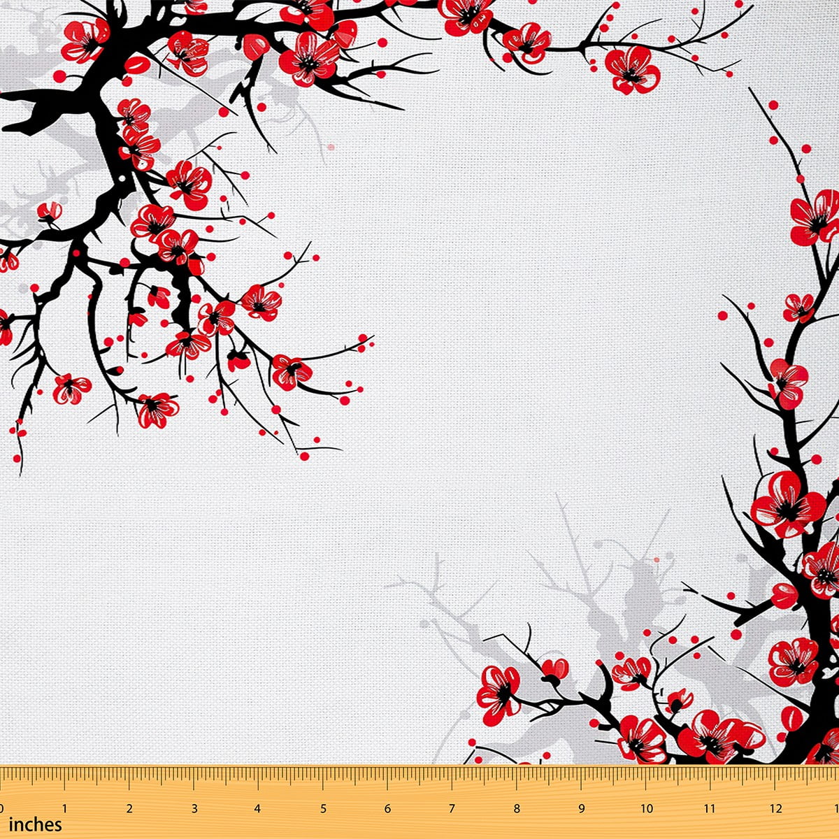 YST Plum Bossom Fabric By The Yard, Branches Flowers Trees Upholstery ...