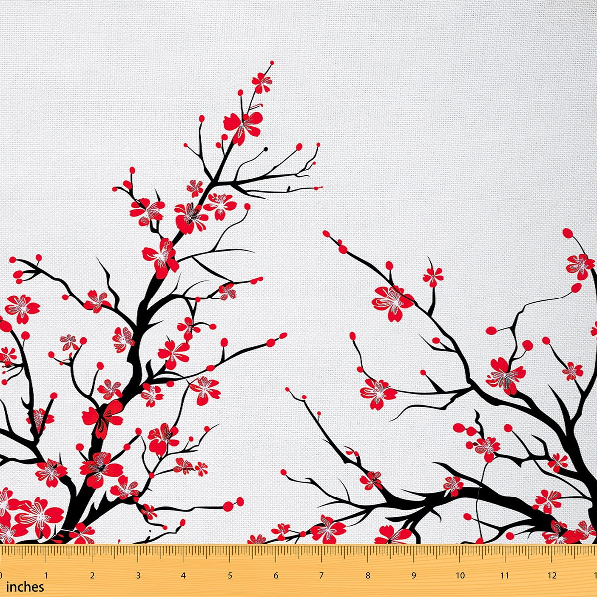 YST Plum Bossom Fabric By The Yard, Flowers Trees Branches Upholstery ...