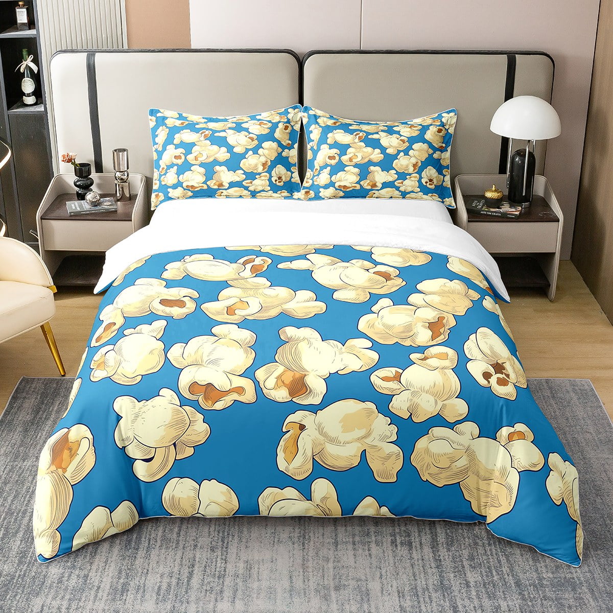 Erosebridal Popcorn 100% Cotton Duvet Cover Twin Size,Cute White ...