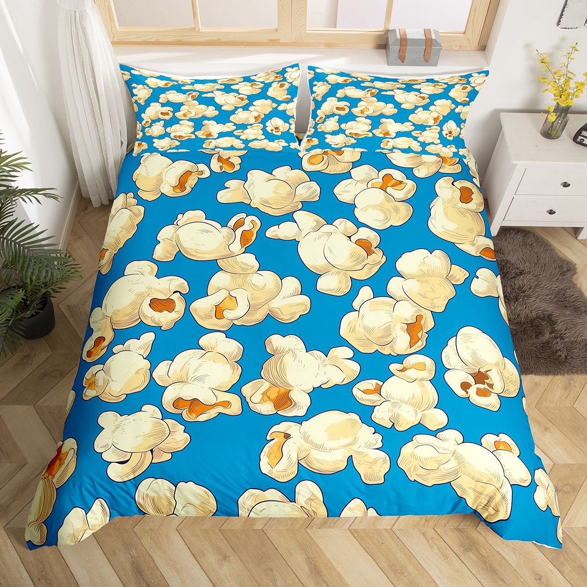 Erosebridal Popcorn Duvet Cover Queen Movie Popcorn Comforter Cover ...