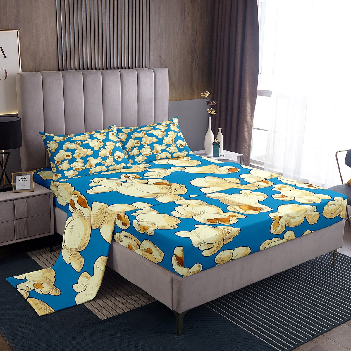 Popcorn Twin Size Sheet Sets Movie Popcorn Bed Sheets Set,Funny Food ...