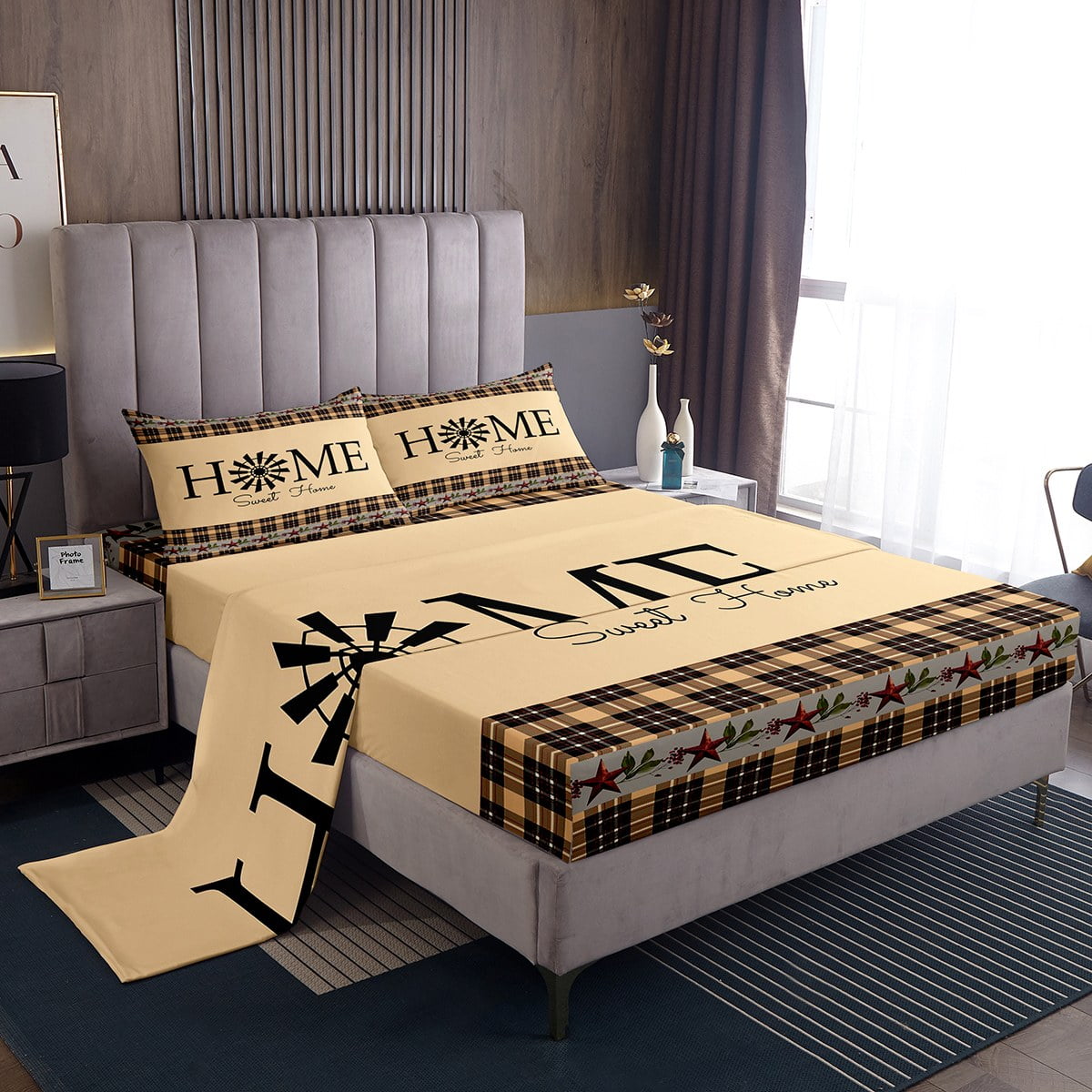 YST Primitive Country Farmhouse Bed Sheets Set,Windmill Decor Sheet Set ...