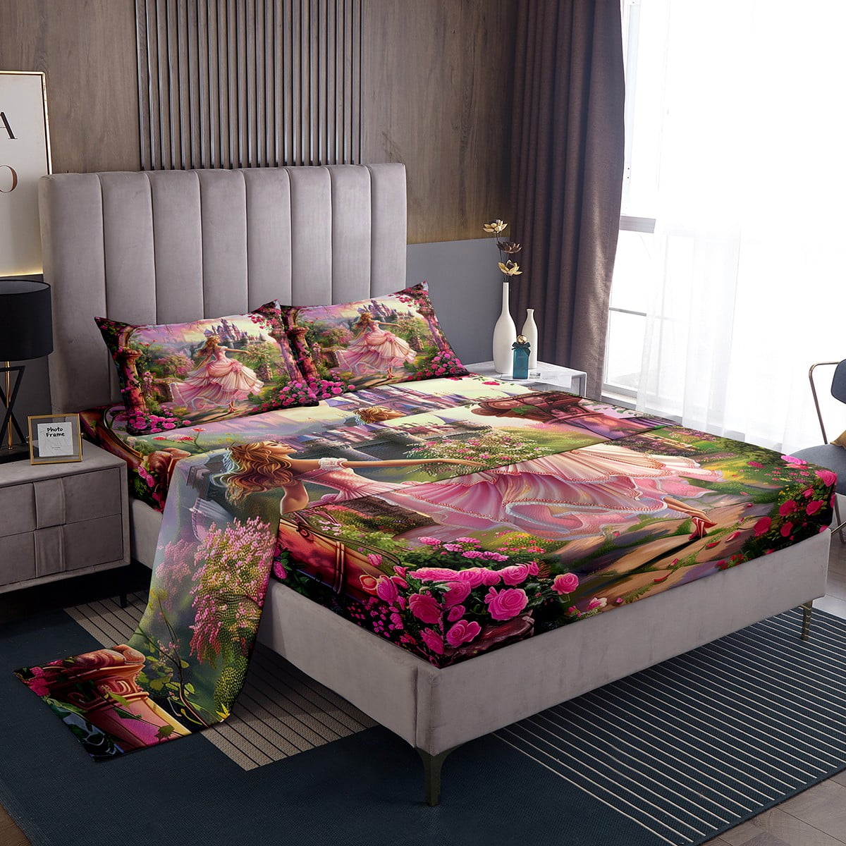 YST Princess Sheets King Size, Dreamy Castle Bed Sheets For Kids Girls ...