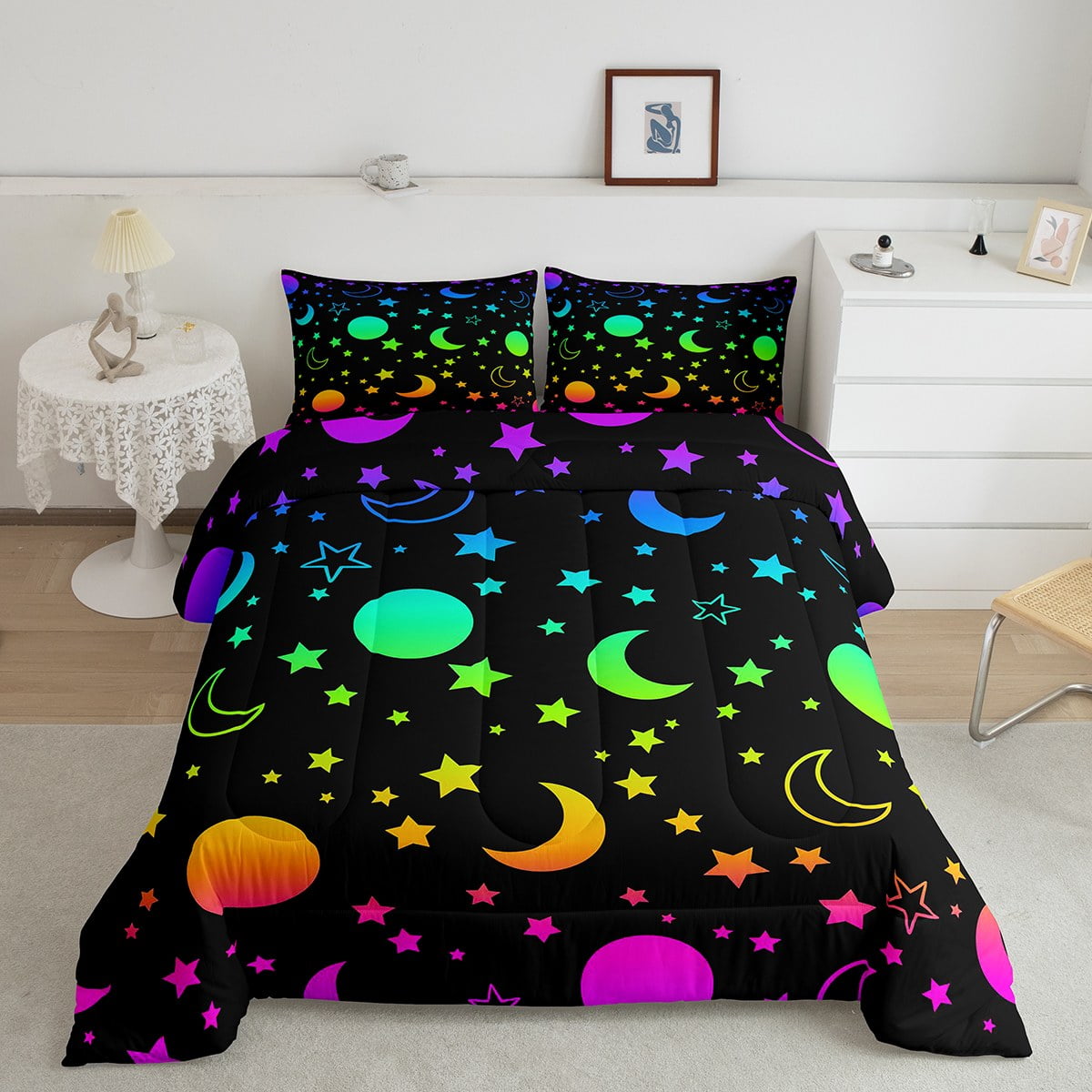 Erosebridal Psychedelic Galaxy Comforter Set Full Rainbow Gradient ...