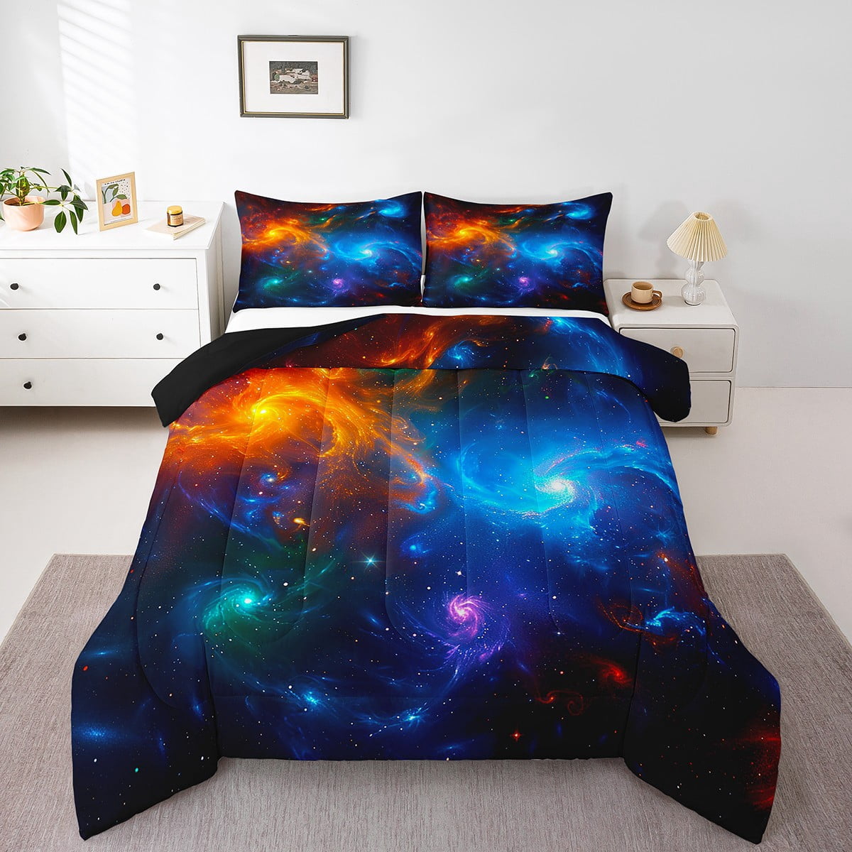 Psychedelic Nebula Twin Comforter Set Trippy Cosmos Stars Bedding Set ...