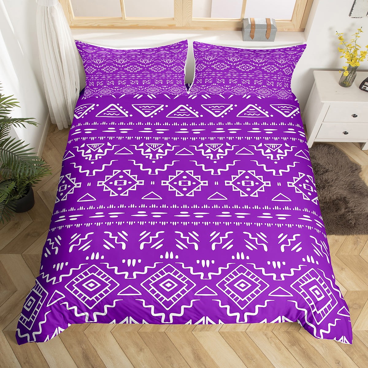 YST Purple Aztec Bedding Set Queen For Girls Women Western Boho ...
