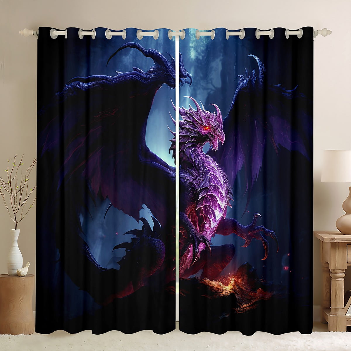 Purple Dragon Curtains & Drapes ,Gothic Curtains 30%-50% Blackout ...