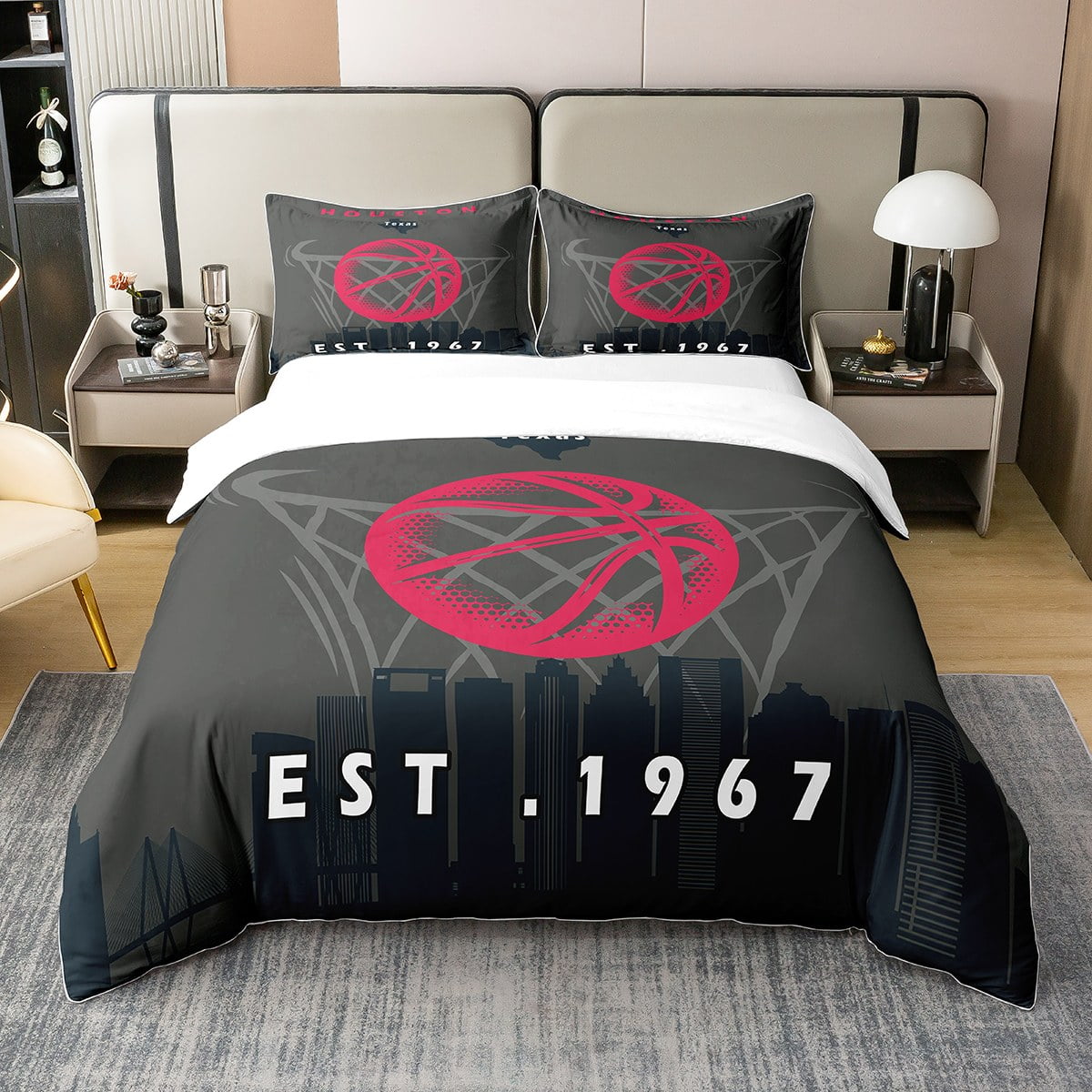 Erosebridal Queen Bedding Set,Basketball Team 100% Organic Cotton Duvet ...