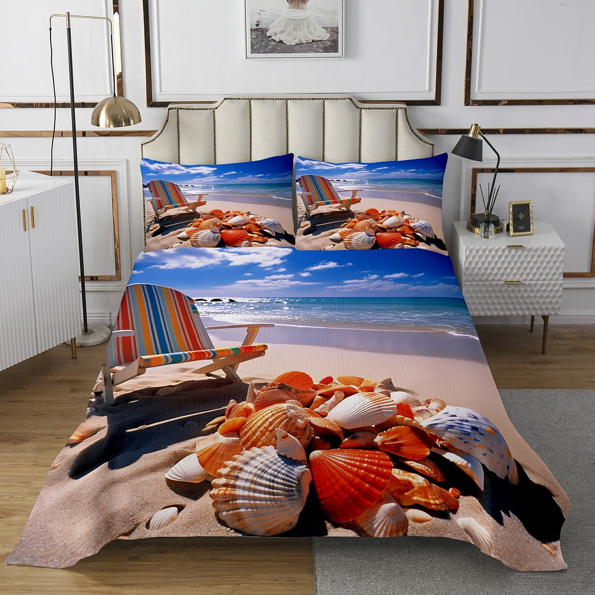 Erosebridal Queen Coverlet Set Beach Themed Bedspread Set Tropical ...