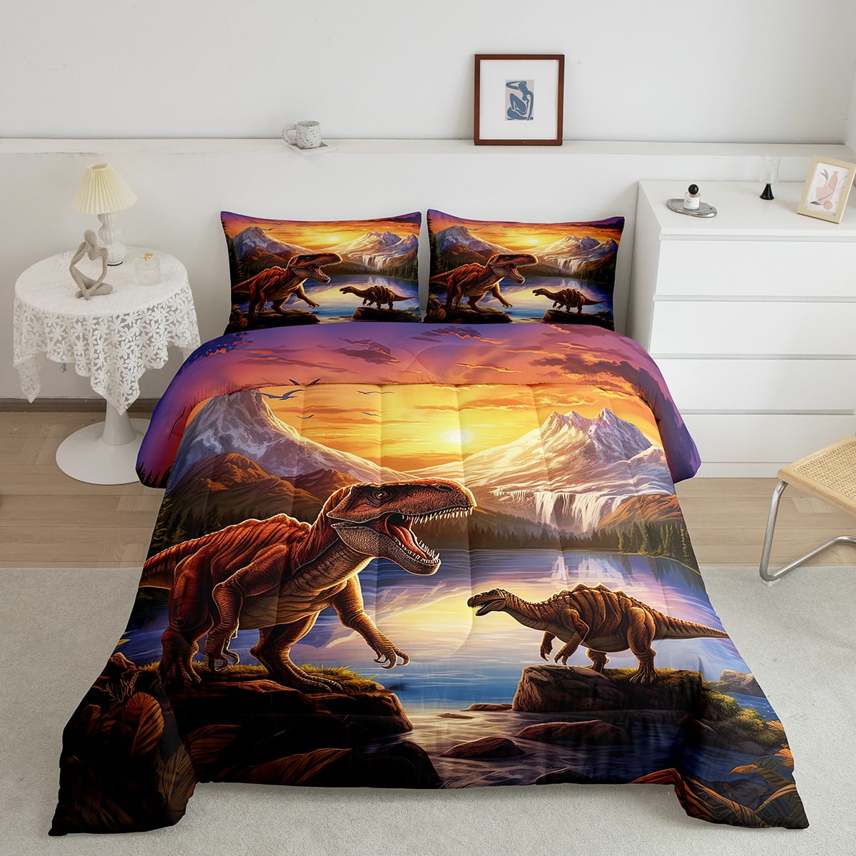 Erosebridal Queen Dinosaur Bedding Set Dinosaur Comforter Set, 3D Dino Bedding Comforter Sets ...