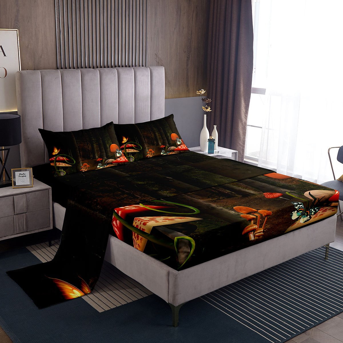 Queen Mushroom Sheet Set Enchanted Wonderland Theme Sheets Fantasy ...