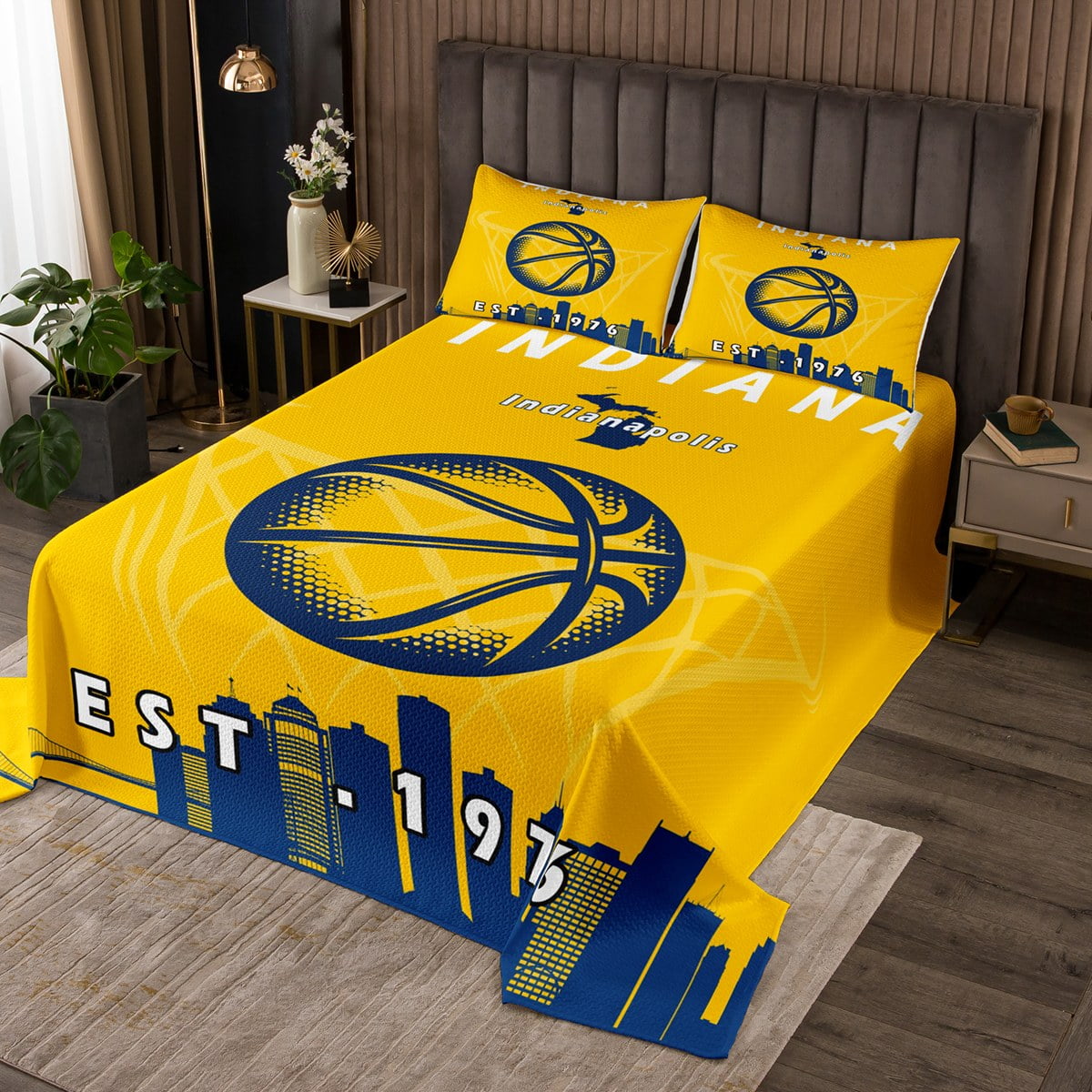 Erosebridal Queen Quilt Set Basketball,Basketball Coverlet Set ...