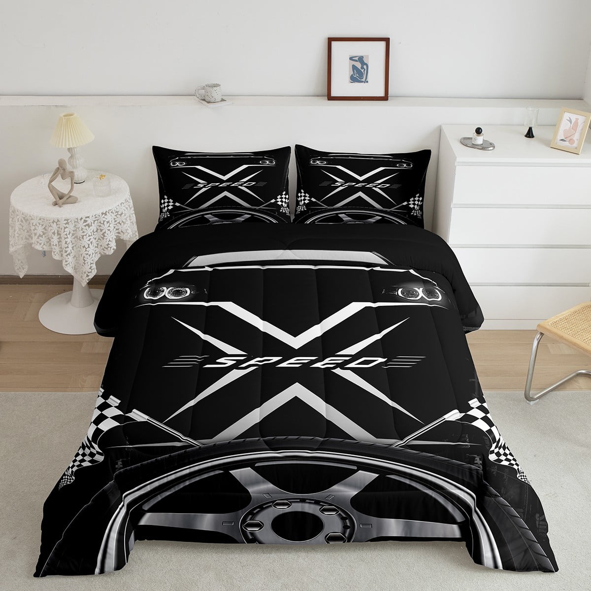 Sports Car Comforter Race Car Bed In A Bag Queen Set - 7 Piece Sports ...
