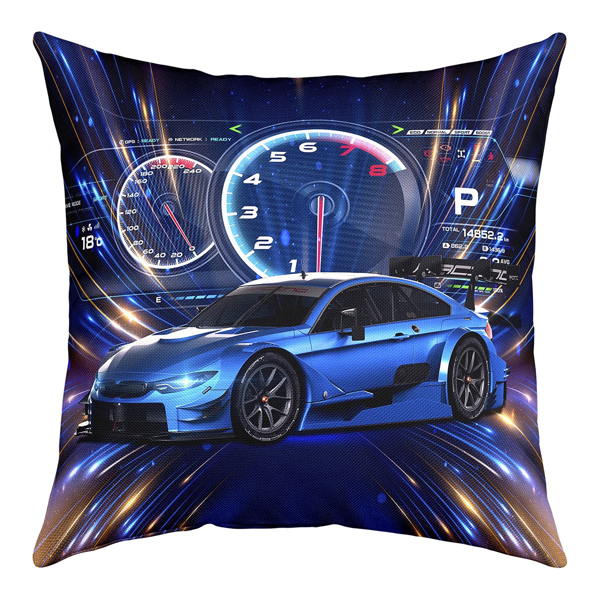 Race Car 20x20 inch Throw Pillow Cover Extreme Sports Racing Car Pillow ...
