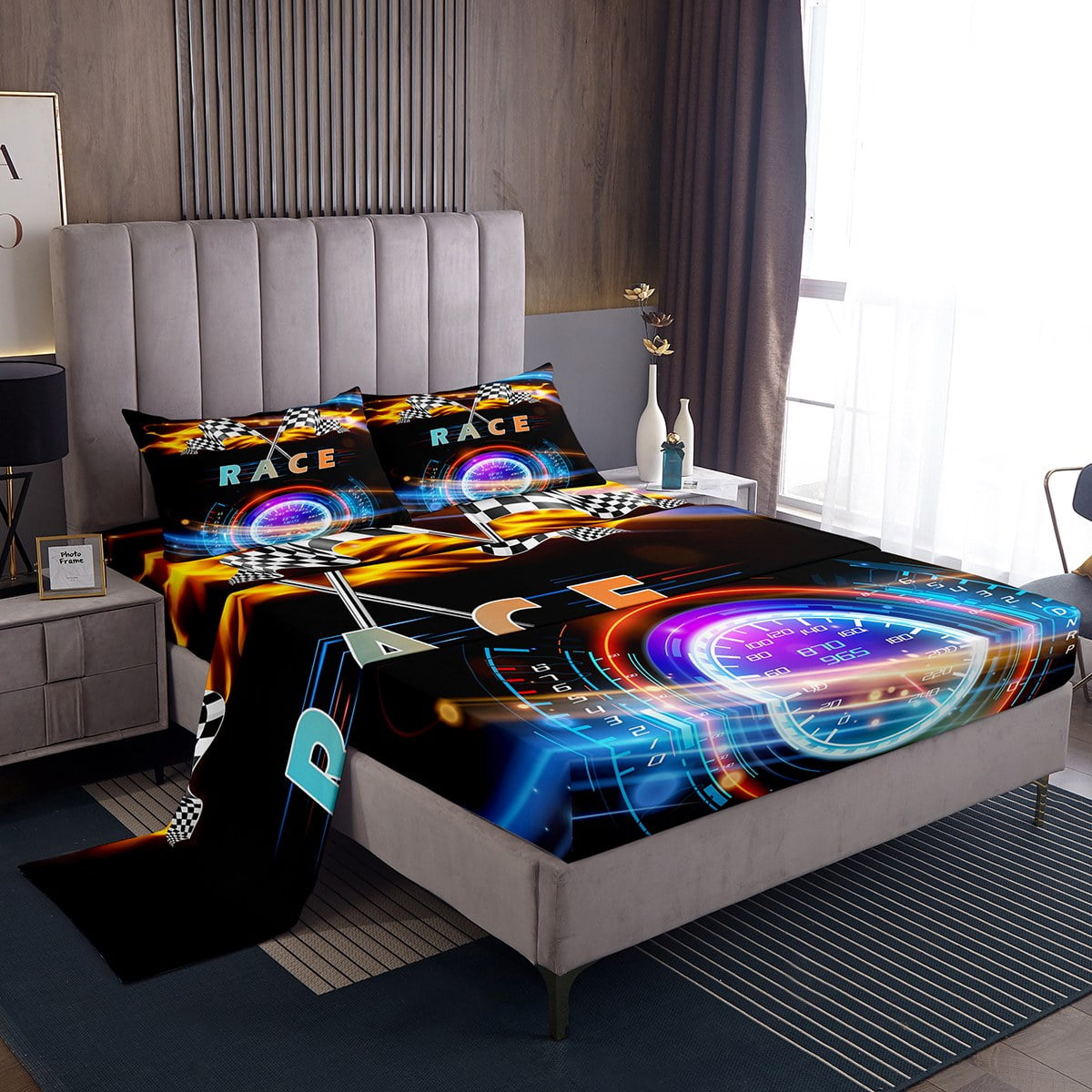 Race Car Bed Set Men Sports Car Twin Size Sheet Sets,Cool Speed Racing ...