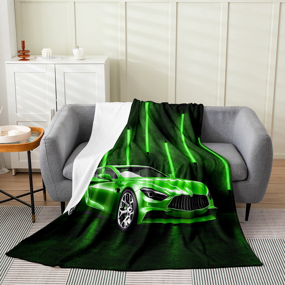 Erosebridal Race Car Blanket Throw 50x60,Race Car Throw Blanket Neon ...
