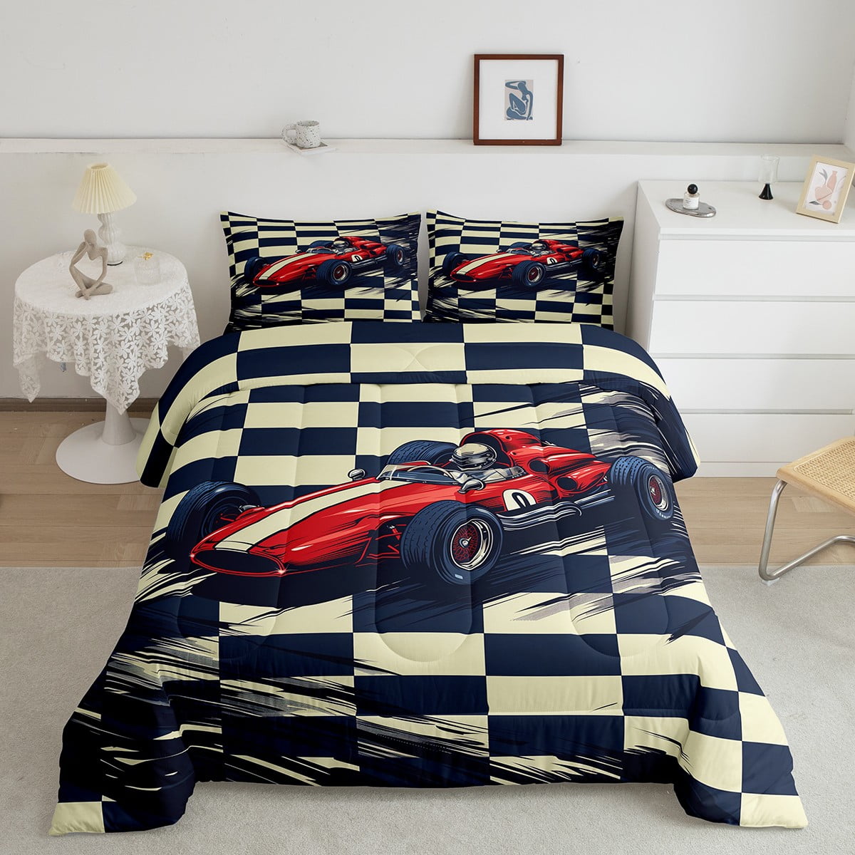 YST Race Car Comforter Set Toddler Size for Boys Girls Kids Teens, 3D ...