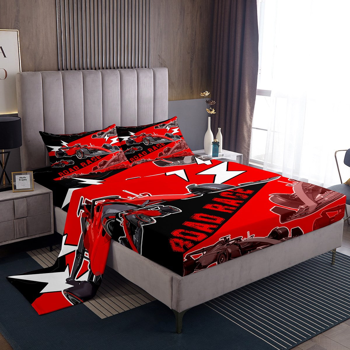 Race Car Queen Sheet Set Sports Car Bed Sheets Cool Racing Car Fitted ...