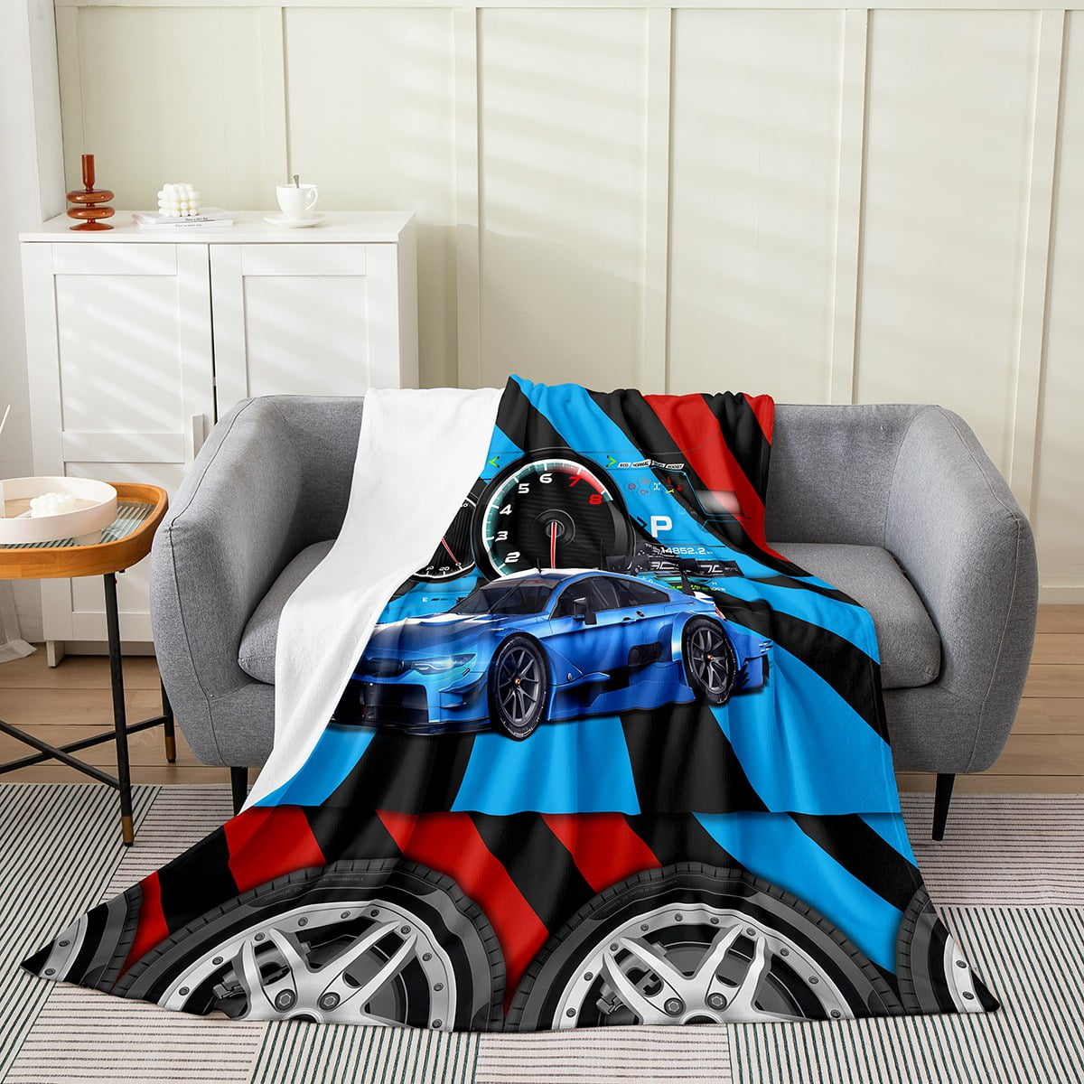 YST Race Car Throw Blanket Extreme Racing Speed Flannel Blanket for ...