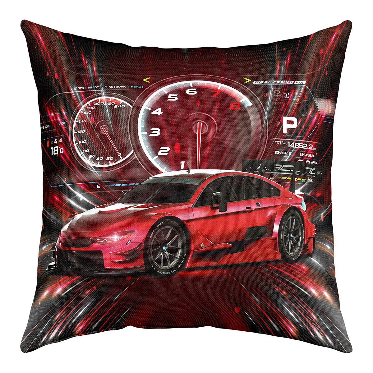 YST Race Car Throw Pillow Cover Sports Car Pillow Cover for Kids Boys ...
