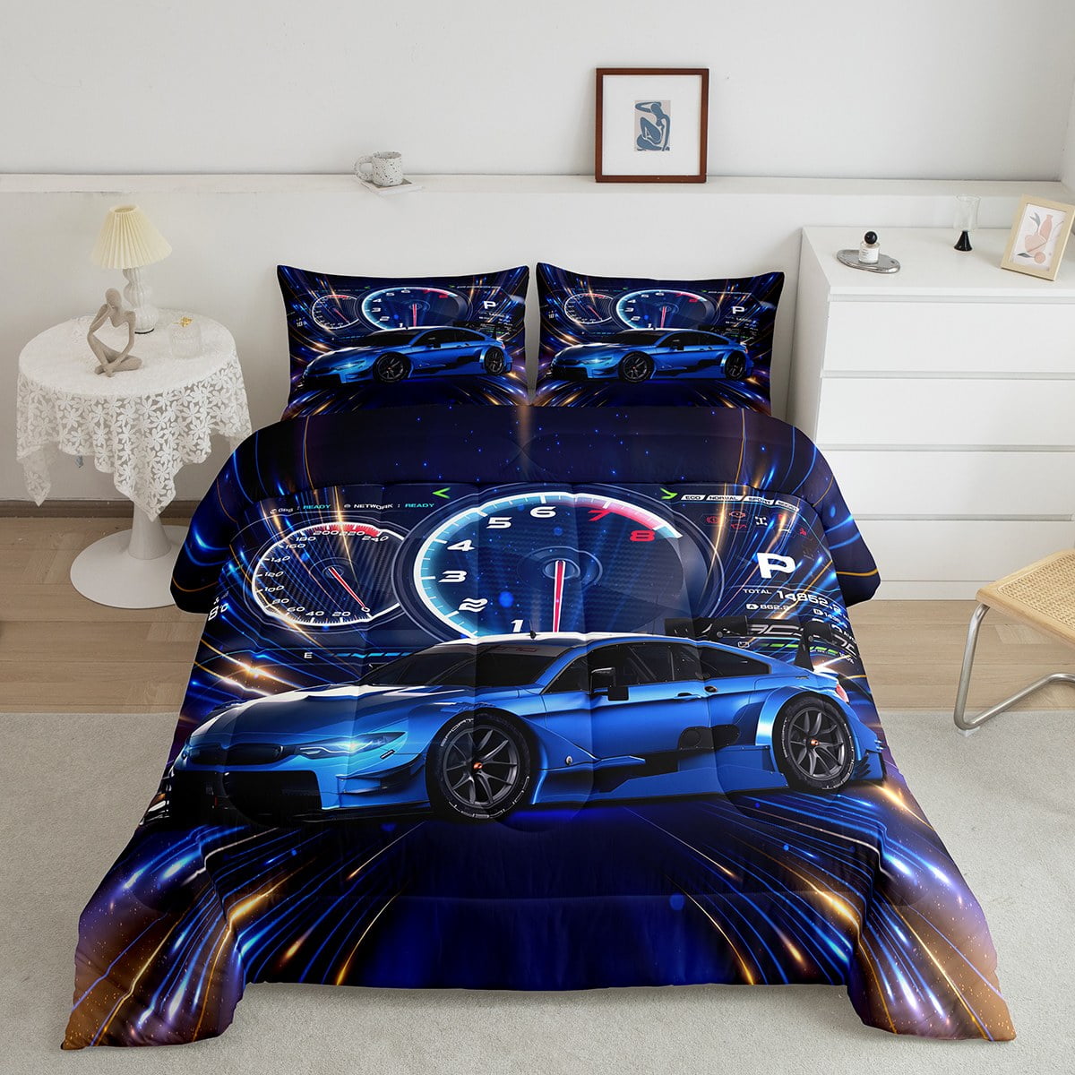 YST Race Car Twin Bedding Sets for Boys Extreme Sports Racing Car ...