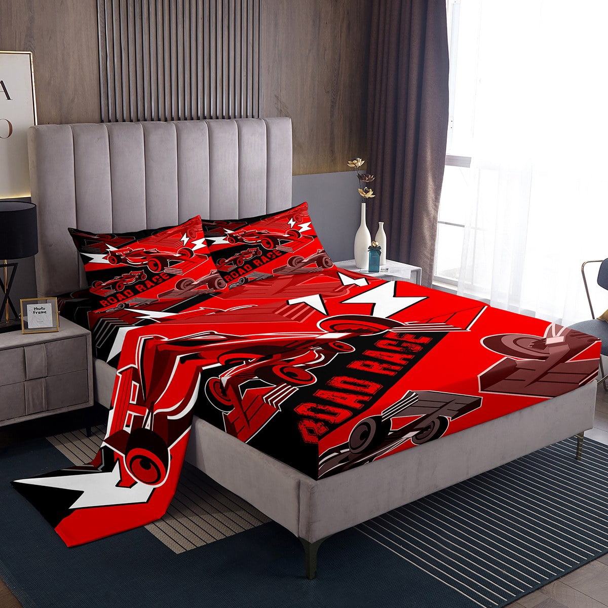 Erosebridal Race Car Sheet Set Race Cars Full Size Bed Sheets,Cool ...