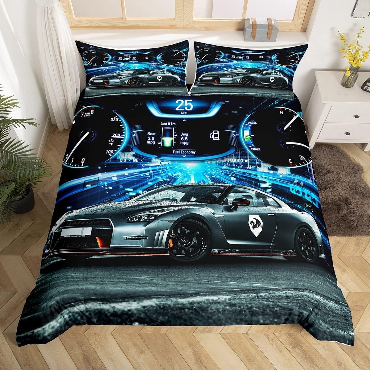 YST Racing Car Duvet Cover Twin Size Race Car Bedding Set for Kids Boys ...