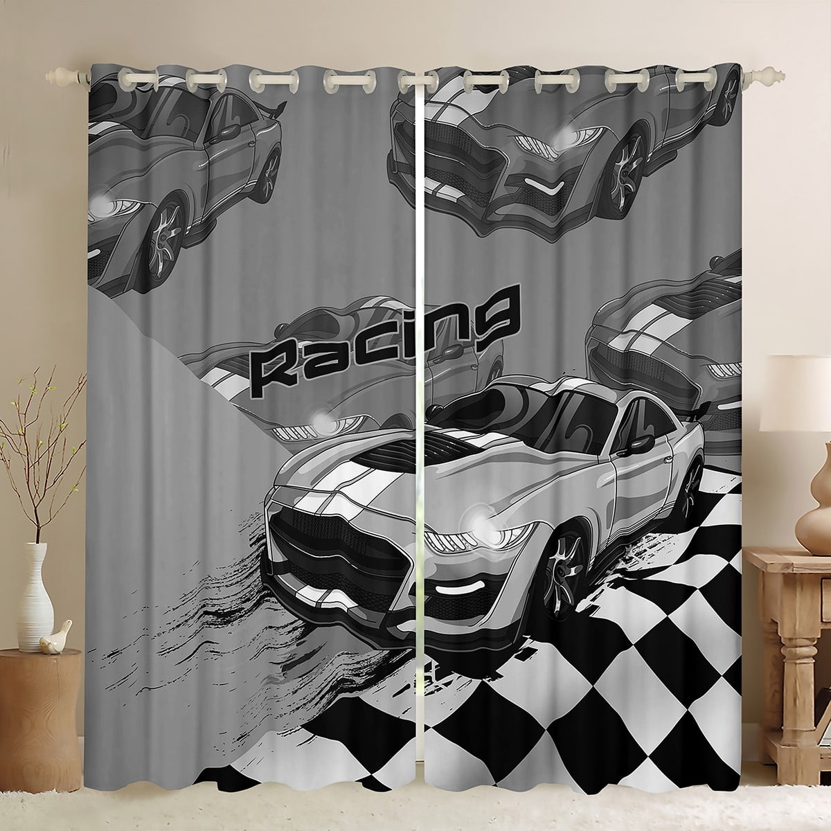 Erosebridal Racing Curtains Extreme Sports Race Car Blackout Curtains ...