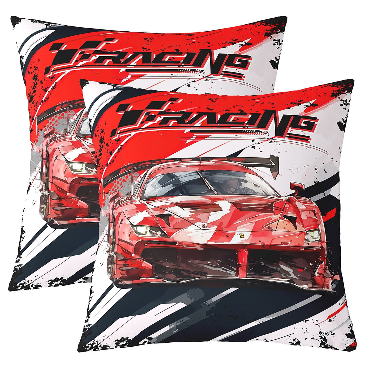 YST Racing Throw Pillow Covers Set of 2 for Kids Man,Dirt Car Pillow ...
