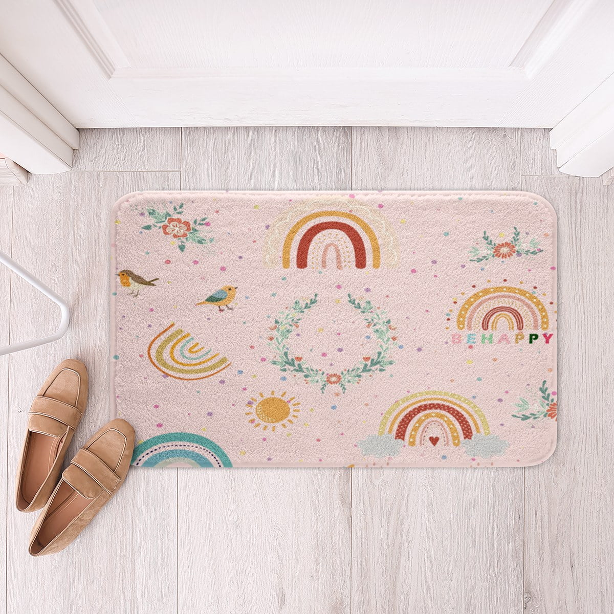 YST Rainbow Bathroom Rugs For Girls, Sun And Stars Doormats Floor Mats ...