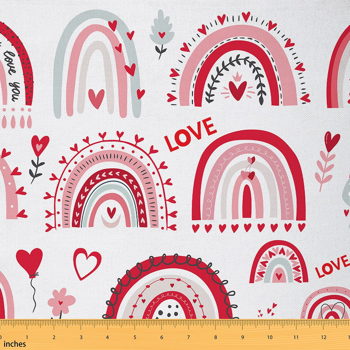 YST Rainbow Fabric By The Yard Love Upholstery Fabric Floral Leaf ...